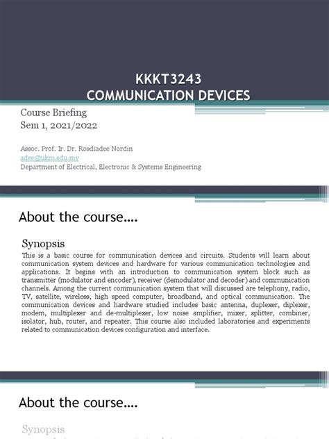Lecture 1 Course Briefing Download Free Pdf Telecommunications Communications System