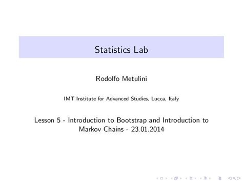 pdf introduction to bootstrap and elements of markov chains dokumen