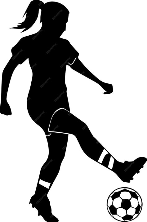 Girl Soccer Silhouette Vector
