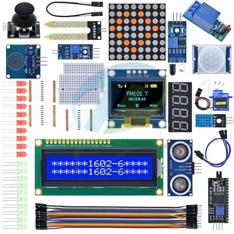 Uno R3 Kit Module Sensor With 096 Oled 1602 Lcd Displayrelayservo