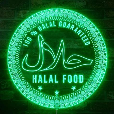 Advpro Halal Food Muslim Guaranteed Rgb Dynamic Glam Led Sign Cut To Edge Shape Smart 3d