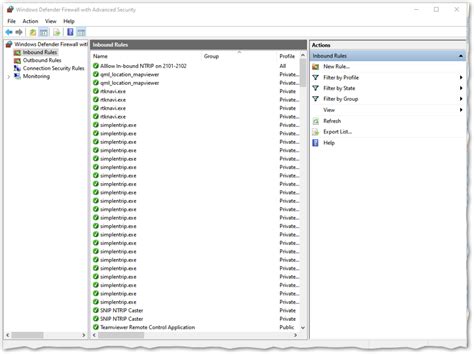 Setting Windows Firewall For Ntrip Use Snip Support