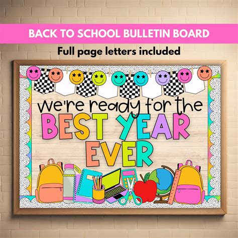 Welcome Back To School Bulletin Board Kit Retro Rainbow Classroom Decor