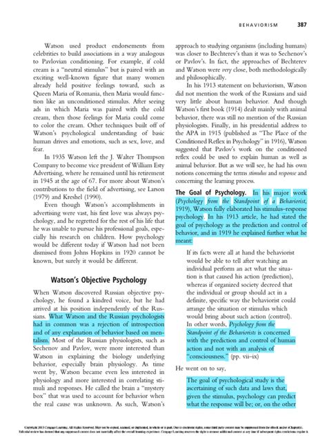 Watsonian Behaviorism Pdf Psychology Instinct
