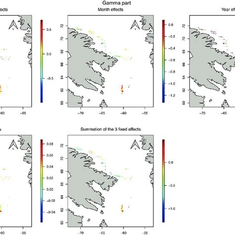 Spatial Plots Of The Trip Random Effects Month Year And Depth Download Scientific Diagram