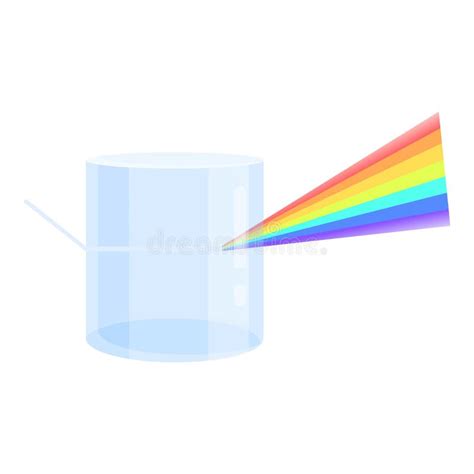 Light Beam Passing Through Triangular Prism Creating Rainbow Effect Illustration Stock Vector