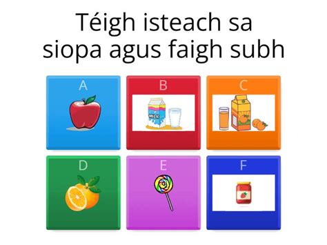 Téigh Isteach Sa Siopa Agus Faigh Quiz
