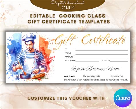 French Cooking Class T Certificate Template Elegant Cooking Course