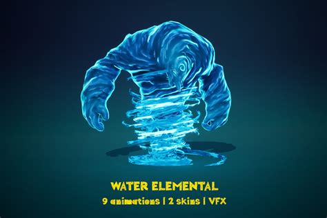 Water Elemental Character 3d Characters Unity Asset Store
