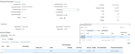 In Ar For Invoices With Source Contract Invoices Why Is The Dr Acc