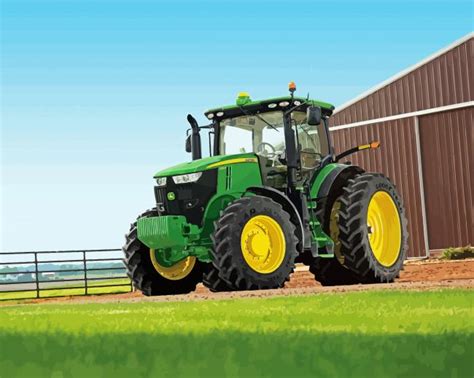 Aesthetic Green John Deere Tractor Paint By Numbers Painting By Numbers