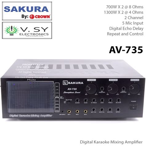 Sakura Av 735av 735ub 700w 1300w 4 8 Ohms Karaoke Mixing