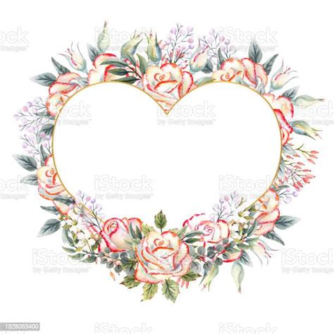 잎 장식 나뭇 가지와 열매와 흰색 장미의 꽃다발 황금 기하학적 프레임 로고 초대장 인사말 카드에 대한 수채화 그림 유칼립투스에 대한 스톡 벡터 아트 및 기타 이미지 Istock