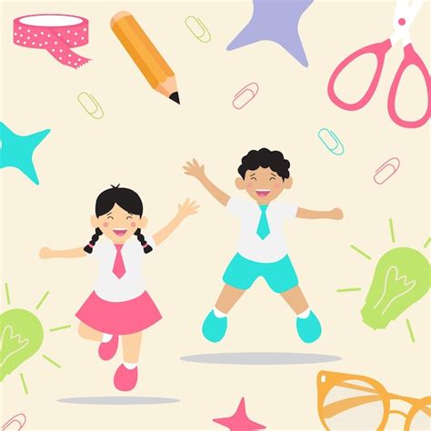 Premium Vector School Theme Vector Illustration Design Back To School