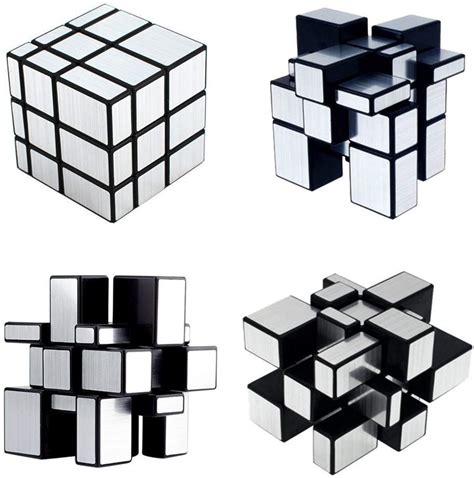 Ykl World Speed Magic Cube Set Dodecahedron Megaminx 3x3x3 Pyraminx Silver 3×3 Mirror Puzzle