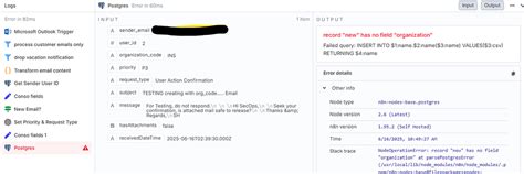 N8n Insert Postgre Node Is Not Executing The Query With New Column Name