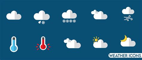 Weather Icon Set Vector Illustration Weather Conditions Icons 36363295 Vector Art At Vecteezy