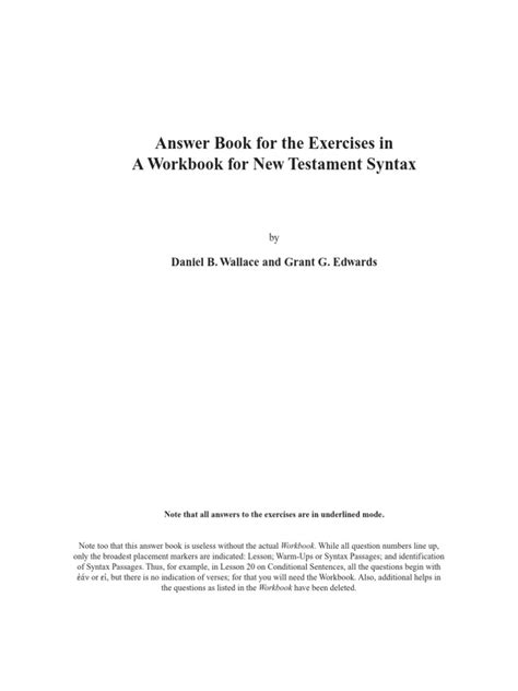 basics nt syntax workbook answers pdf adjective noun