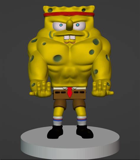 Stl File Spongebob Spongebob Muscle Joystick Holder 🕹️・3d Printer