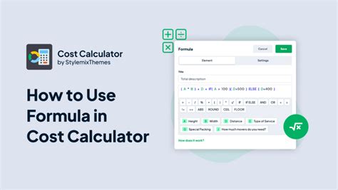 Formula Editor Tool To Create Formulas In Cost Calculator Plugin