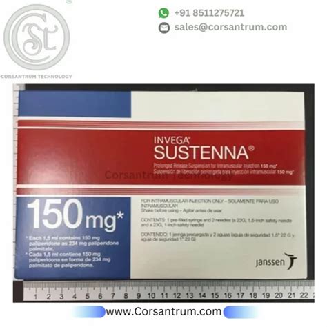 Invega Sustenna 150 Mg Paliperidone Prolonged Release Suspension For