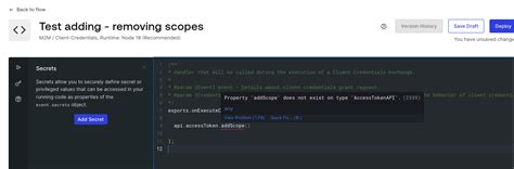 Not Possible To Remove The Scopes In The Token For Machine To Machine Applications Inside An