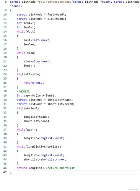 链表oj——相交链表 Csdn博客