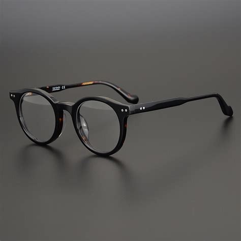 Vintage Round Acetate Glasses Frame Men Women Retr Grandado