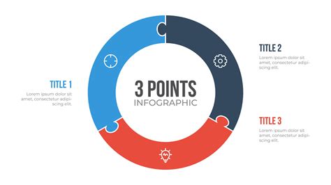 3 Points Circle Infographic Element Vector With Puzzle Can Be Used For Workflow Steps Options