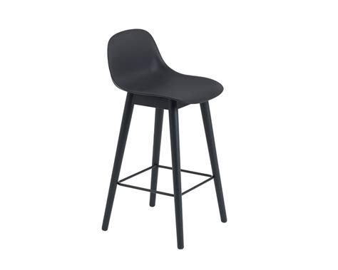 Muuto Fiber Wood Base Counter Stool With Backrest