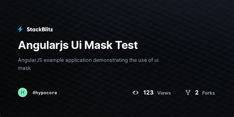 Angularjs Ui Mask Test Stackblitz