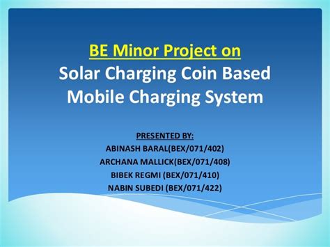 solar charging coin based mobile charging system