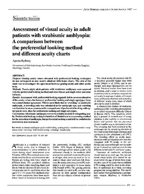 Pdf Assessment Of Visual Acuity In Adult Patients With Strabismic