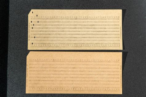 Punch Card Is A Storage Medium Perforated Cardboard Paper With Holes