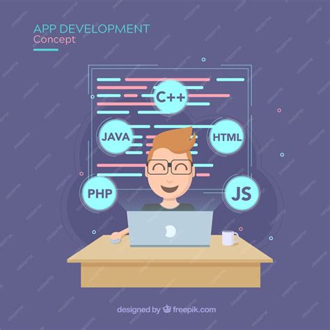 Premium Vector App Development Concept With Flat Design