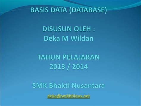 Modul Basis Data Database Ppt
