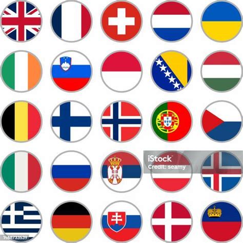 유럽 플래그 아이콘 벡터 소재 세트 영국 프랑스 스위스 네덜란드 우크라이나 아일랜드 슬로베니아 모나코 보스니아 헤르체고비나 헝가리 벨기에 핀란드 노르웨이 포르투갈 체코