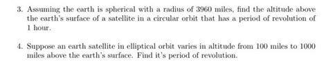 Solved 3 Assuming The Earth Is Spherical With A Radius Of