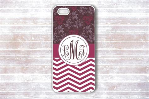 Monogrammed Iphone 44s Case Violet Striped Floral Patterns