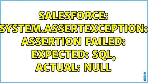 Salesforce System AssertException Assertion Failed Expected SQL