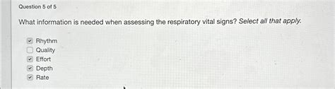 Solved Question 5 ﻿of 5what Information Is Needed When