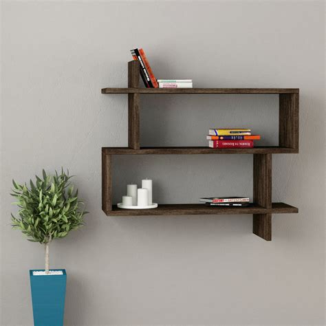 Paralel Wall Mounted 2 Tier Bookcase 70cm Decortie Decortie