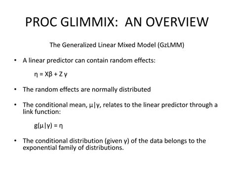 Ppt Proc Glimmix An Overview Powerpoint Presentation Free Download Id6637437