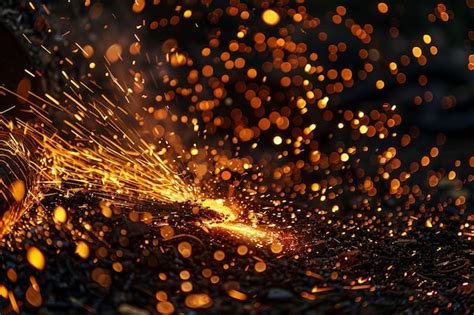 Premium Photo A Fire Burns With Sparks And Sparks