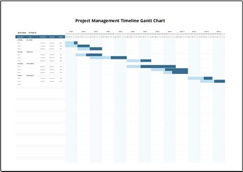 Download Project Management Timeline Gantt Chart Template