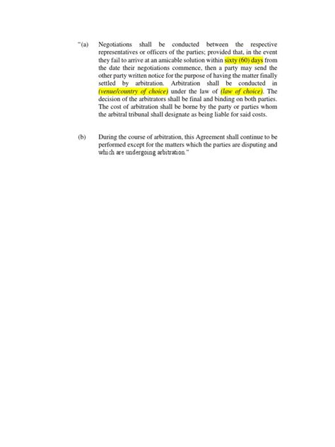 Arbitration Clause Sample Pdf