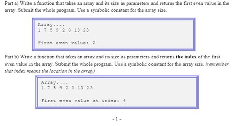 Solved Part A Write A Function That Takes An Array And Its