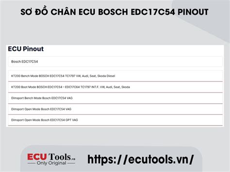 Sơ đồ Chân Ecu Bosch Edc17c54 Pinout Ecutools Vietnam