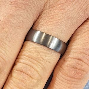 Mens Alternative Dark Metal Ring Tantalum Wedding Ring Band 6mm Width