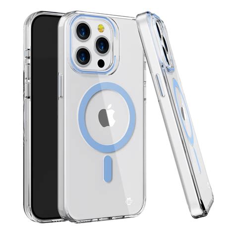 Light Blue Pure Clear Magnetic Case For Iphone 13 Pro Max